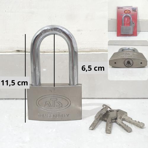 Jual Gembok pagar rumah ATS leher panjang 70 mm besi chrome - Jakarta ...