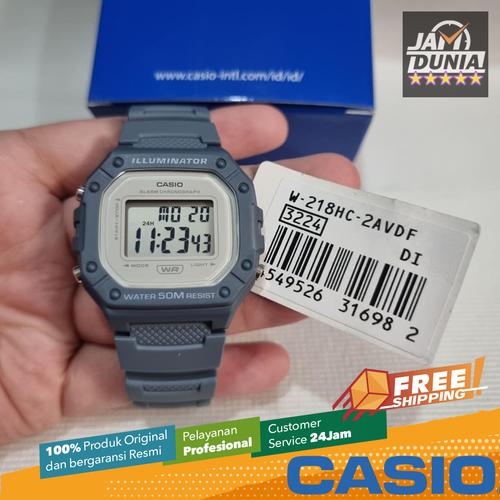 Jual JAM TANGAN WANITA CASIO DIGITAL ORIGINAL RESIN BIRU CASIO W-218HC ...