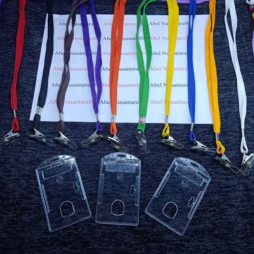Jual Paket Casing ID Card Acrylic Bening 1 Sisi Ev Bes+Tali Jepit Besi ...