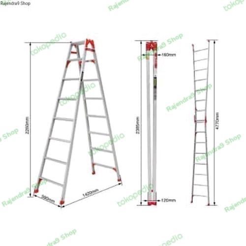 Jual Krisbow Tangga Lipat Aluminium 8 Step LADDER ALU MULTI-USE 8 Steps ...