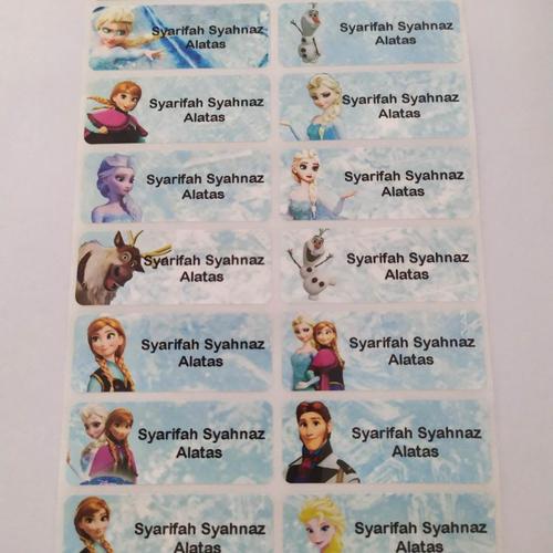 Jual Label Nama Waterproof - Frozen - Kab. Tangerang - Petite Label ...