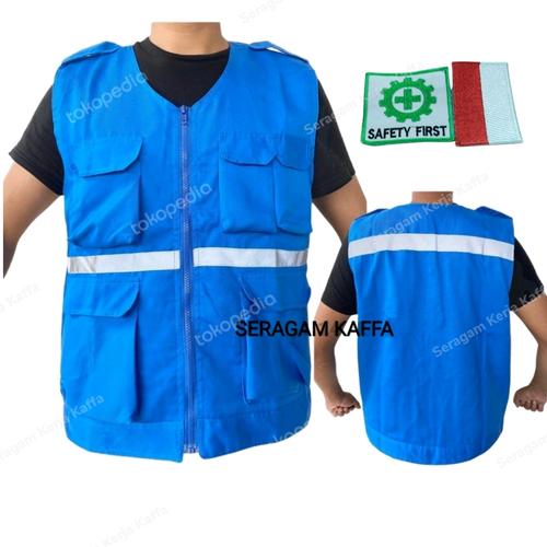 Jual Wearpack Rompi Premium katelpak Proyek lapangan rompi kerja Biru ...