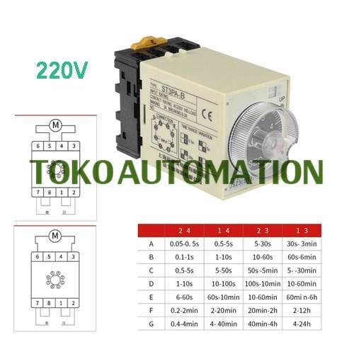 Jual ST3P A - B AB ST3 220V AC On Relay Analogue delay timer + Socket ...