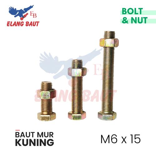 Jual Baut Mur Kuning M6x15 / Baut 6x15 / BMK M6 - Kota Bekasi - Elang Baut | Tokopedia