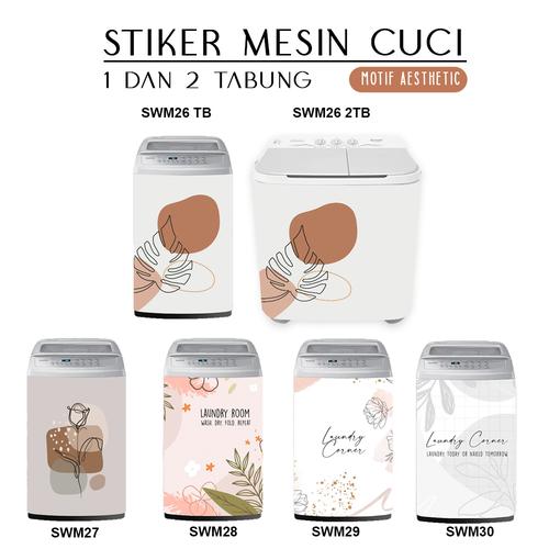 Promo Sticker Mesin Cuci 1 dan 2 Tabung Motif Aesthetic Scandinavian ...