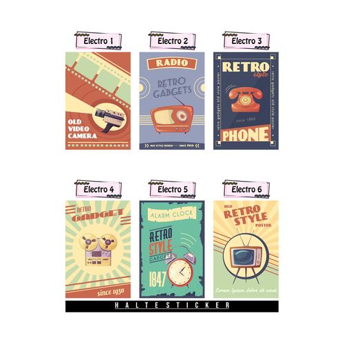 Jual Sticker Poster Vintage Electro/Sticker Aesthetic/Sticker Laptop/HP ...