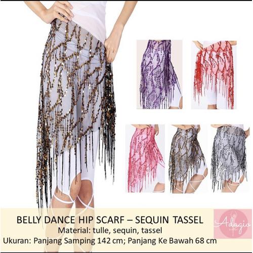 Jual SELENDANG HIP SCARF SABUK BELLY DANCE PAYET TULLE RUMBAI TARI ...