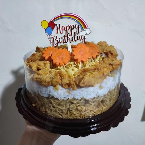 Jual noodle cake / indomie cake / Mie Ulang Tahun / mie cake , 18 cm ...