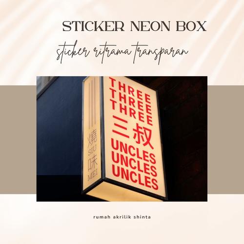 Jual Cetak sticker neon box| bahan sticker ritrama transparan| custom ...