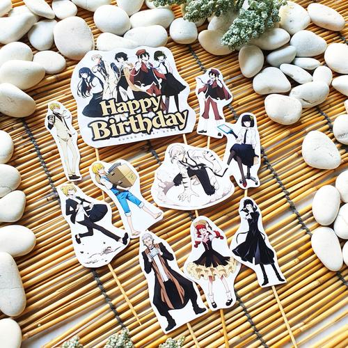 Jual Bungo Stray Dogs Anime Birthday Cake Topper Cupcake Pudding Hiasan ...