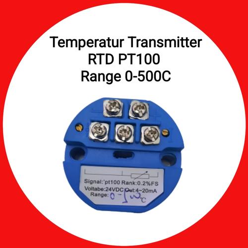 Jual Temperature Transmitter RTD PT100 suhu 0-500 C Output 4-20mA 24VDC ...