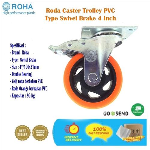 Jual Roha Roda Gerobak / Roda Trolley PVC Caster 4 Inch - Fixed ...
