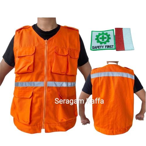 Jual Wearpack Rompi Premium katelpak Proyek lapangan rompi kerja Orange ...