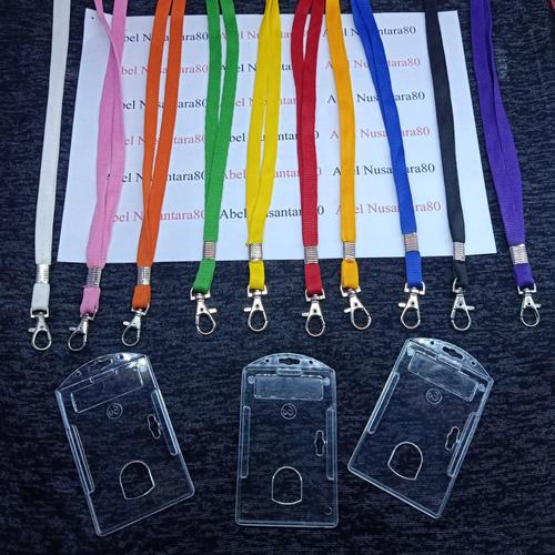 Jual Paket Casing ID Card Acrylic Bening 1 Sisi +Tali Pengait Besi 1cm ...