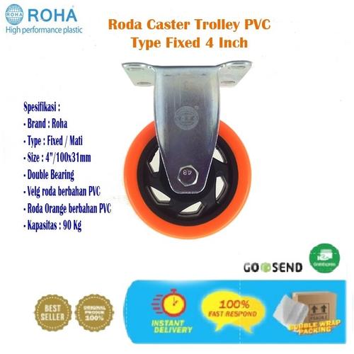 Jual Roha Roda Gerobak / Roda Trolley PVC Caster 4 Inch - Fixed ...