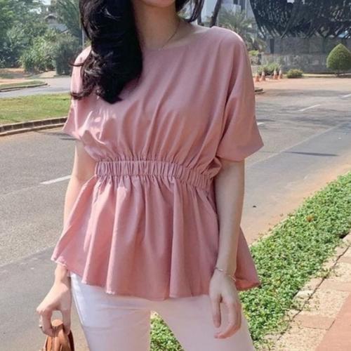 Jual blouse atasan blus top modis baju wanita polos model terbaru karet ...