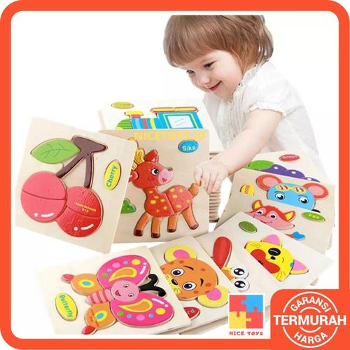 Jual Puzzle Kayu 2D Wooden Puzzle Mini Puzzle Kayu Mainan Buah ...
