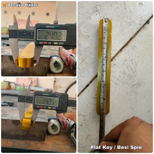 Jual Besi Spie 24 mm x 14 mm x 180 mm Batang spie Coating Kuning Plat ...