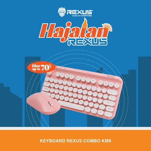 Jual Rexus KM9 Combo Wireless Keyboard Mouse Outstanding Retro Combo ...