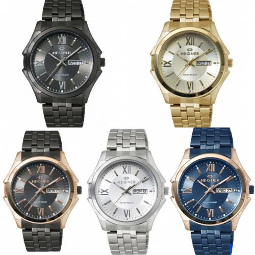 Jual JAM TANGAN PRIA HEGNER 8001 ORIGINAL GARANSI RESMI 1 TAHUN - GOLD ...