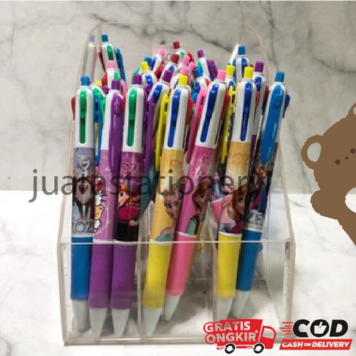 Jual Pulpen 4 Warna SpiderMan SuperHero Hello Kitty Frozen / Bolpen 4 ...