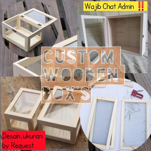Jual custom wooden box kotak kayu kemasan serbaguna storage organizer ...