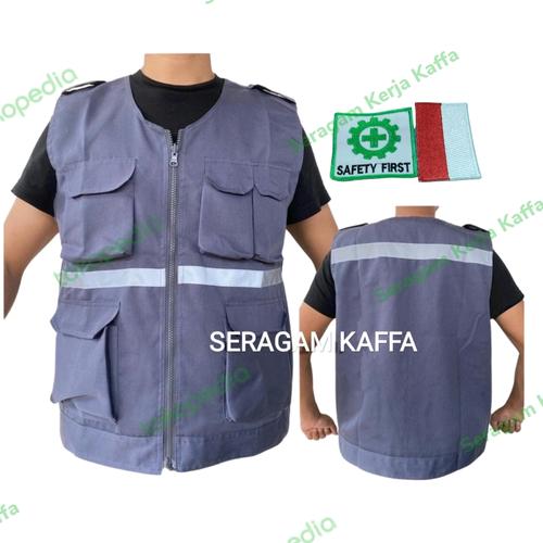 Jual Wearpack Rompi Premium katelpak Proyek lapangan rompi kerja Abu ...