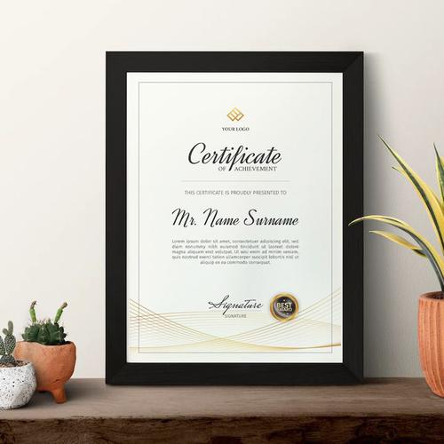 Jual FRAME A4 SERTIFIKAT MOTIF MINIMALIS SparkJoy - Black Frame - Kota ...