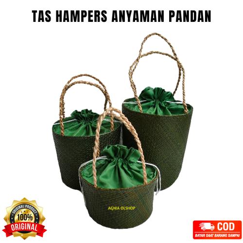 Jual Tas Parcel Anyaman Pandan Tas Hampers (Hijau Army) - 3 Toples ...
