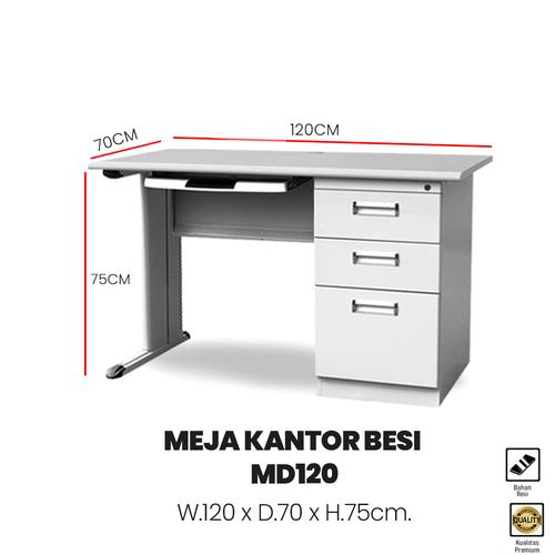 Jual Meja Kantor Besi Meja Tulis Besi - MD120, TANPA RAKIT - Kota ...