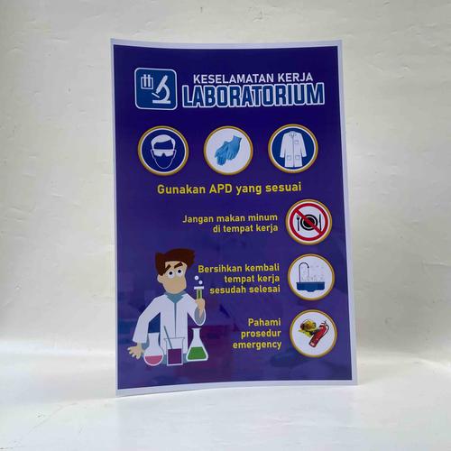 Jual Poster Keselamatan Kerja laboratorium Poster Kesehatan | Biru ...