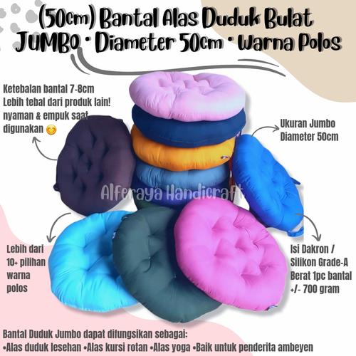 Jual [50cm] Bantal Alas Duduk Bulat Jumbo Diameter 50cm WARNA POLOS ...