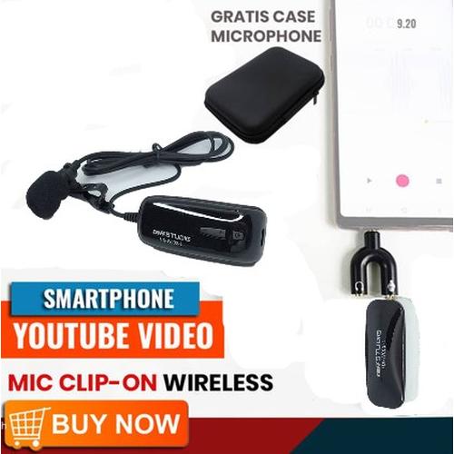 Jual Microphone Mic Clip On Wireless UHF PRANK VLOG untuk Smartphone HP ...