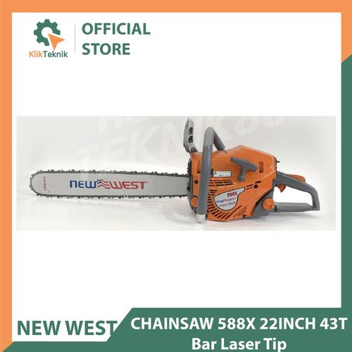 Promo CHAINSAW NEW WEST 588X 22INCH 43T / MESIN GERGAJI KAYU BENSIN ...