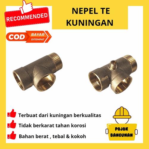 Jual Nepel T Kuningan Tee Cabang Sambungan T Otomatis Drat Mesin Pompa ...