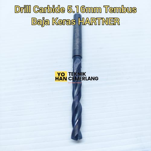 Jual hartner drill carbide 5.16mm mata bor besi 5.1mm tembus baja keras ...