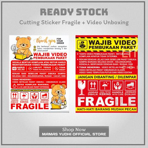 Jual CUTTING STIKER FRAGILE & VIDEO UNBOXING 8,5 x 10,5cm JUMBO ...
