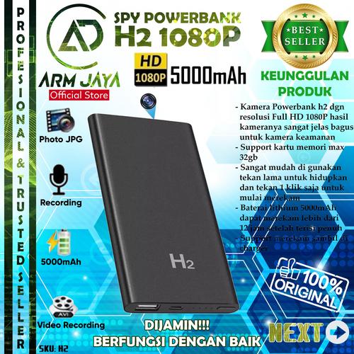 Jual POWER BANK H2 SPY CAMERA FULL HD POWERBANK 5000MAH KAMERA ...