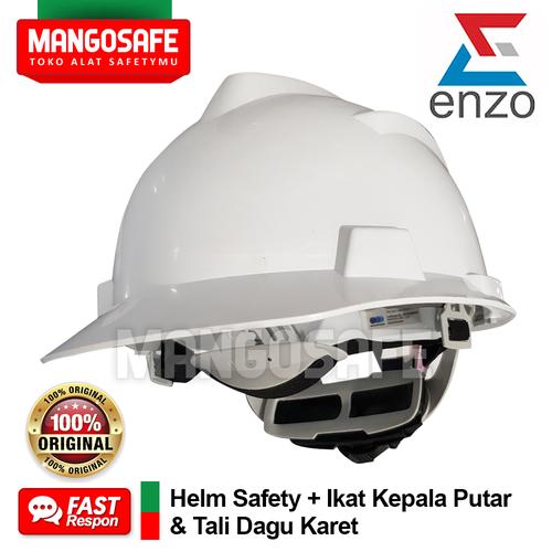 Jual ENZO Helm Safety Proyek Fastrac Ikat Kepala Putar Tali Dagu Putih ...