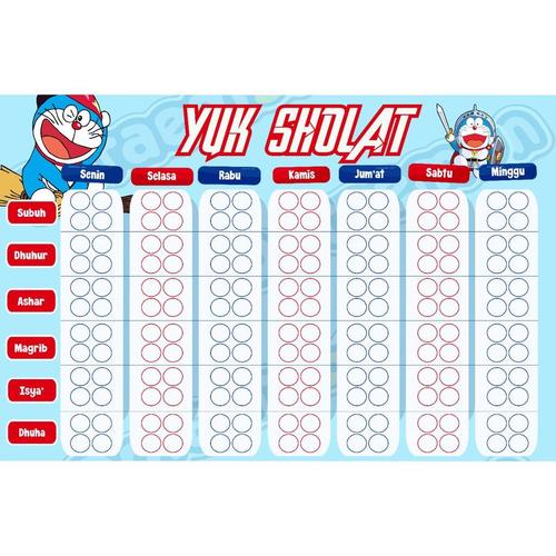 Jual jadwal solat anak check list solat - doraemon - Kota Surabaya ...