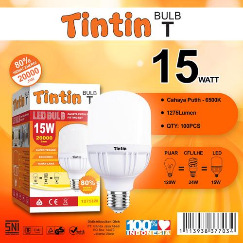 Jual LAMPU BOHLAM/BOLAM TINTIN BULB T LED 15 WATT HEMAT ENERGI 15W 10W 5W - 5 WATT - Kab ...