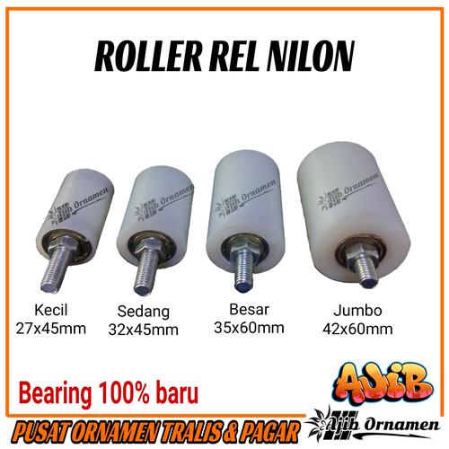 Jual roller nilon roda rel atas pintu gerbang - jumbo 42x65 - Kab ...