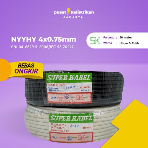 Jual Kabel NYYHY 4X0.75 4 x 0.75 MM NYMHY 50 METER Super Cable - Putih - Jakarta Utara ...
