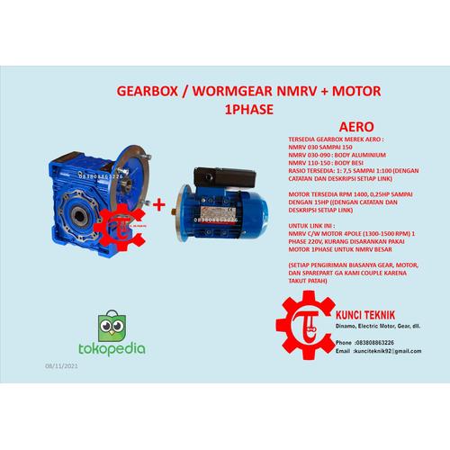 Jual worm gear/ gearbox/ NMRV 110 ratio 7.5-60 Dengan 3kw 4hp 1phase ...