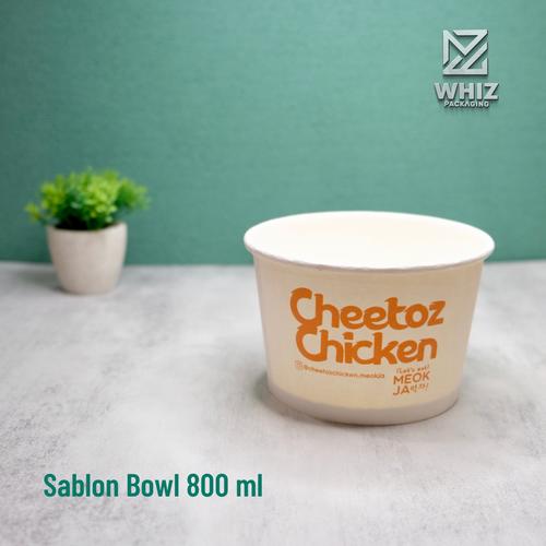 Jual Sablon Custom Paper Bowl 800 ml Sablon Rice Bowl 1 Warna Sablon ...