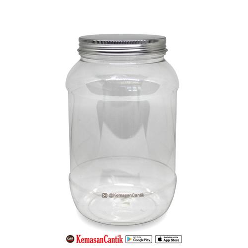 Jual Botol Toples Jar Plastik Bulat 1,8kg Tutup Aluminium - Hitam - Kab ...