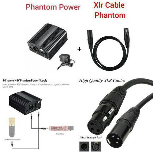 Jual Phantom Power 48V + XLR Cable + Adaptor input 220V 50Hz For ...