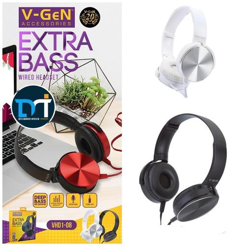 Jual V-GeN VHD1-08 - Wired Extra Bass HD Sound Headphone VGEN Headset ...
