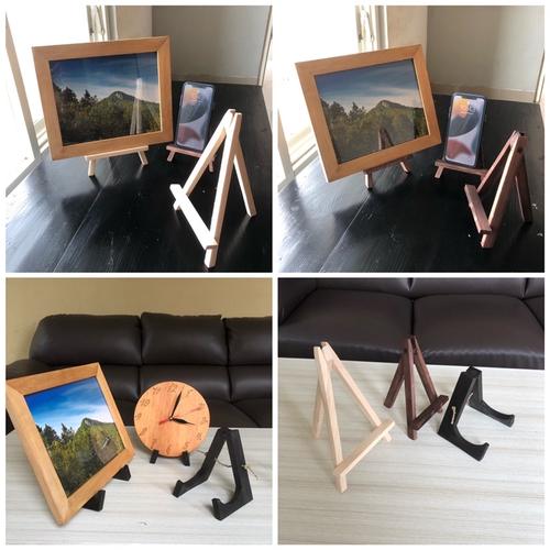 Jual Stand kayu 26x16 tripod kayu standing pigura frame souvenir jam ...