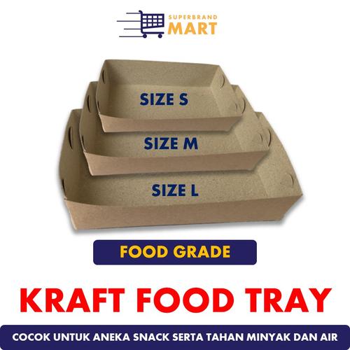 Jual Kraft Food Paper Tray Makanan Piring Kertas Nasi Coklat Ukuran S M ...